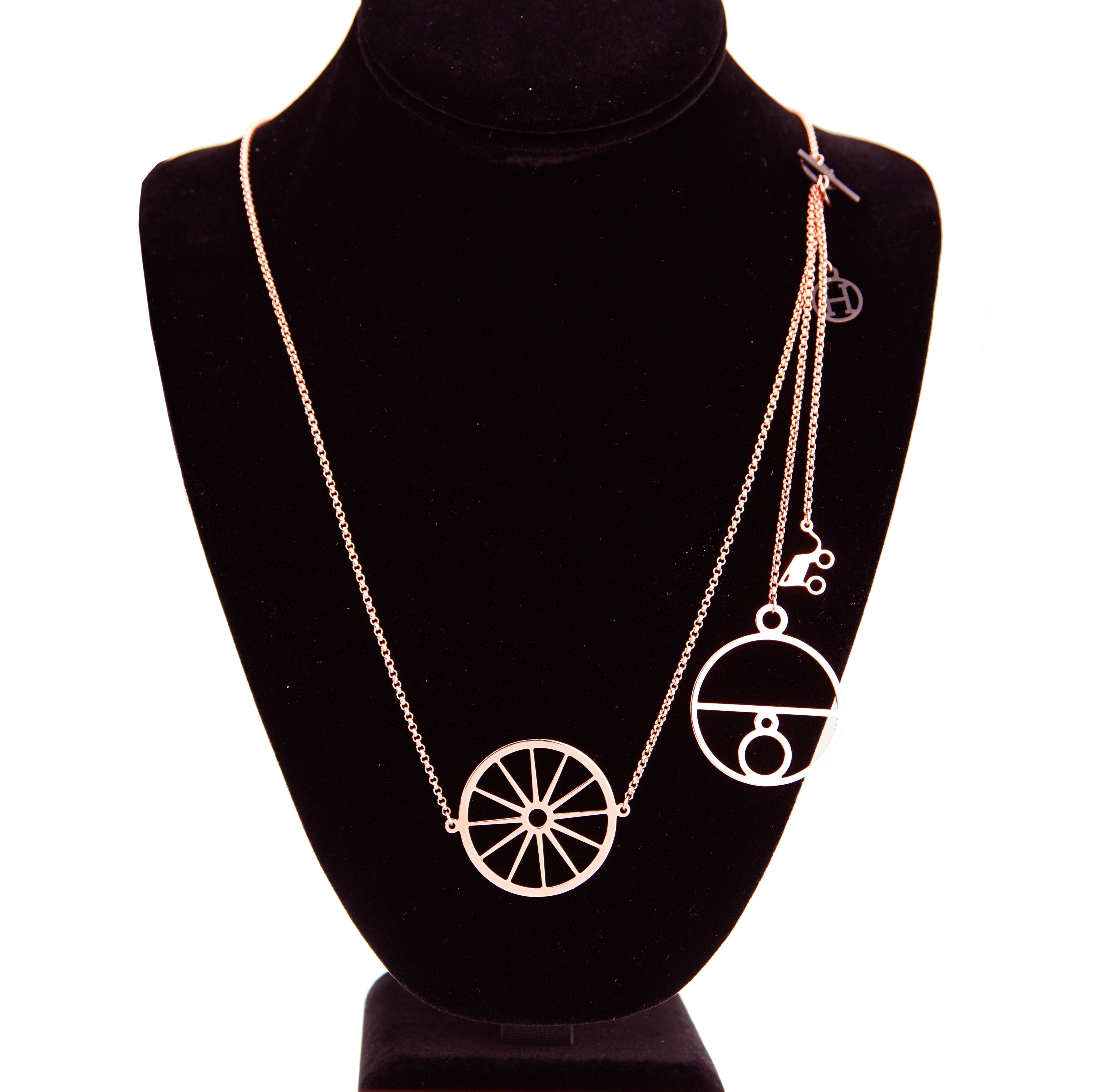 Hermes 18kt Rose Gold Long Charm Chain Necklace – Opulent Jewelers