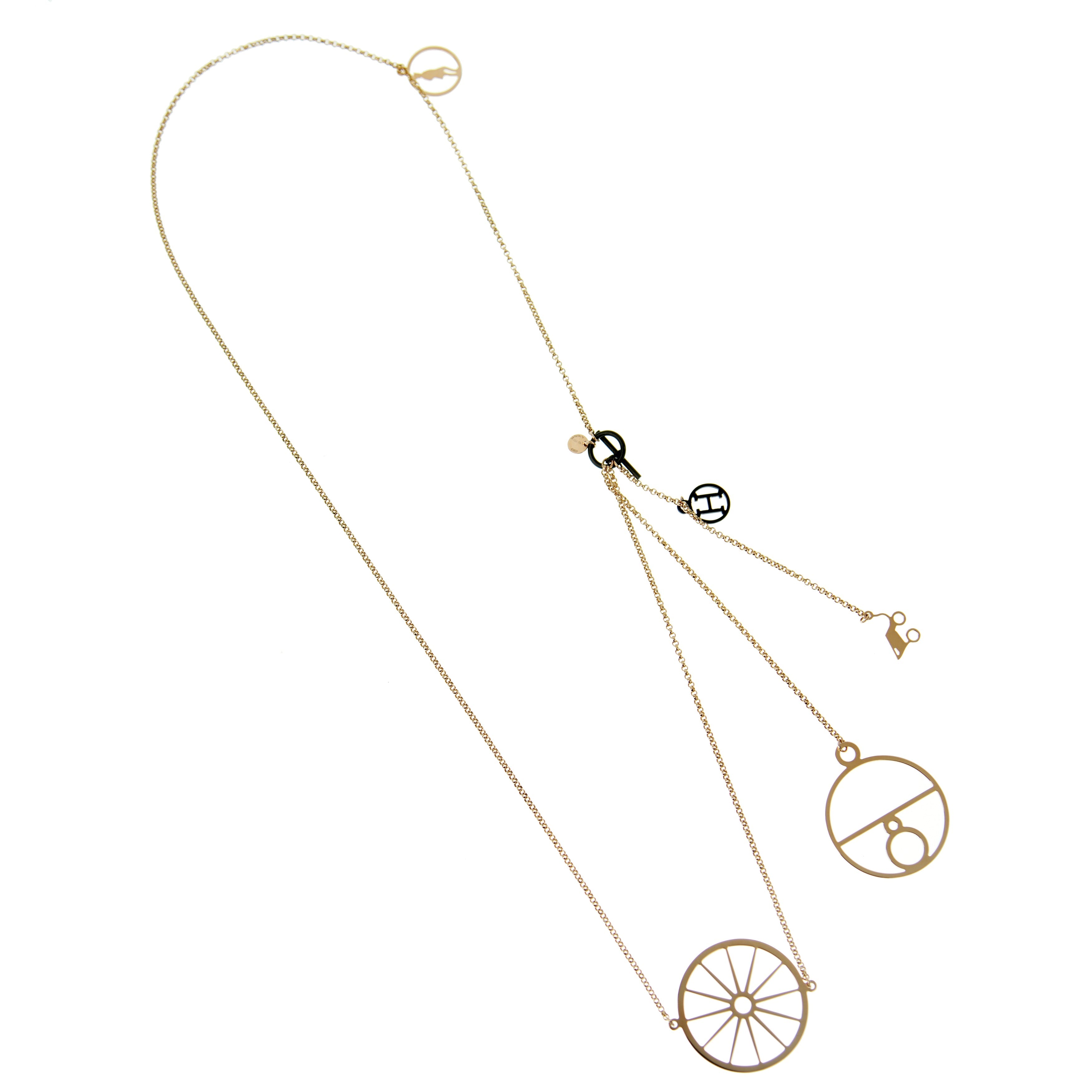 Hermes 18kt Rose Gold Long Charm Chain Necklace – Opulent Jewelers