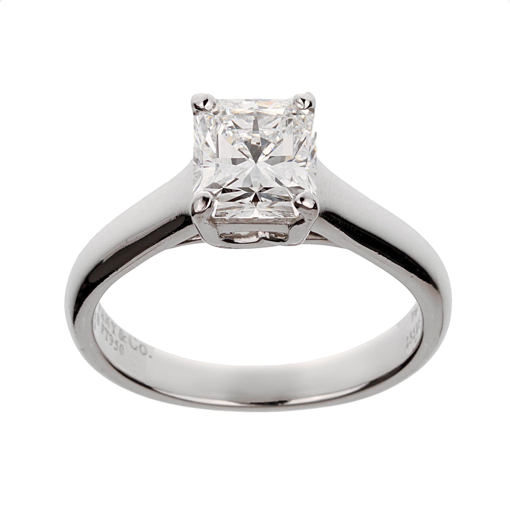 Tiffany & Co Lucida Cut Diamond Platinum Engagement Ring – Opulent Jewelers
