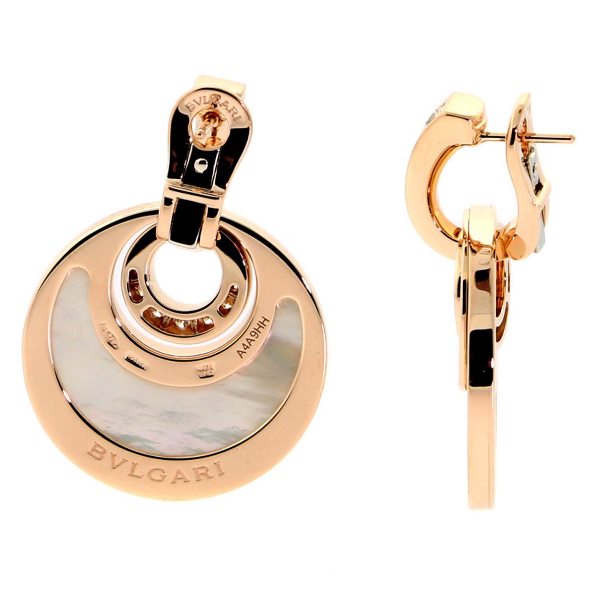 Bulgari Intarsio Rose Gold Diamond Earrings – Opulent Jewelers