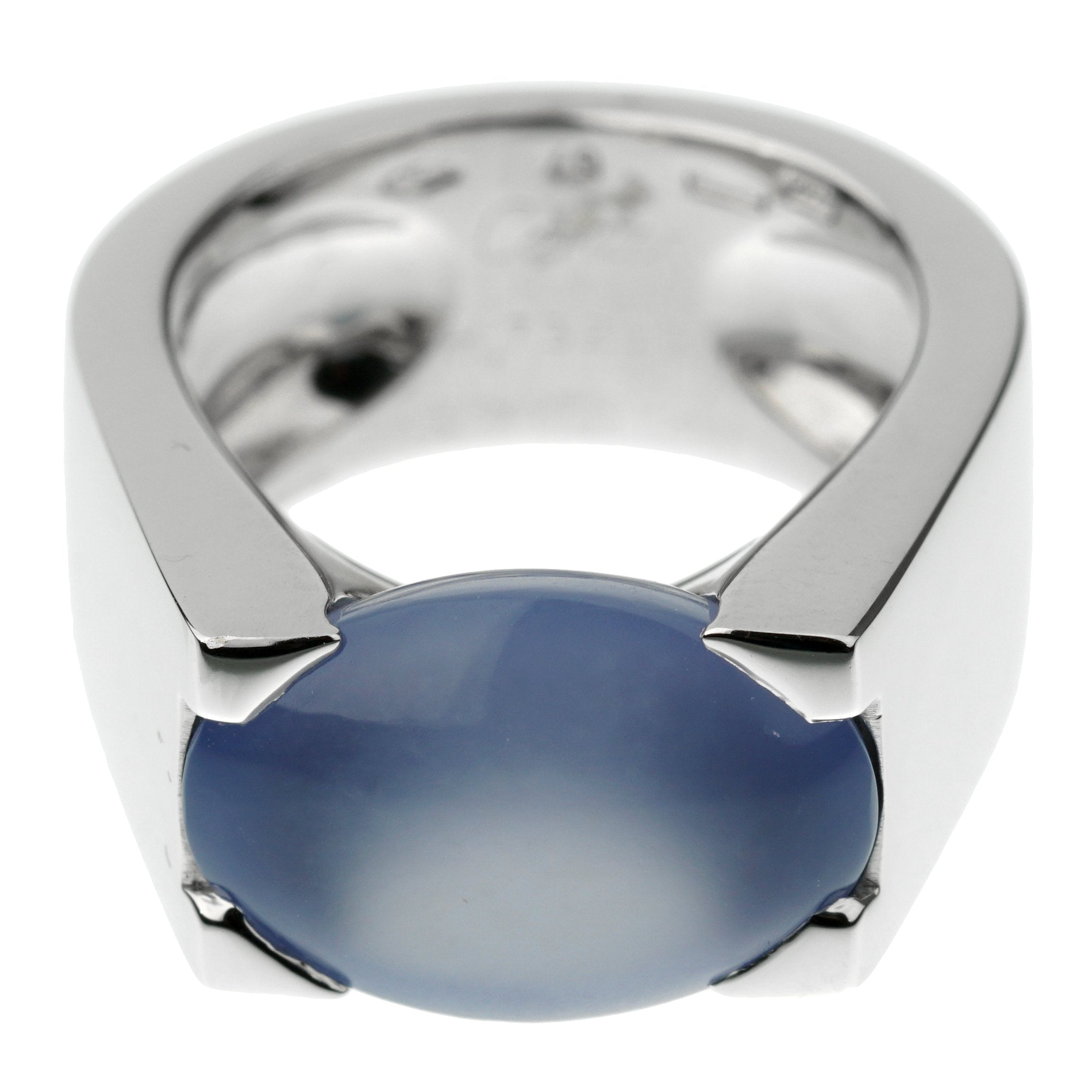 Cartier Chalcedony 18k White Gold Cocktail Ring Sz 4 1/2 – Opulent Jewelers