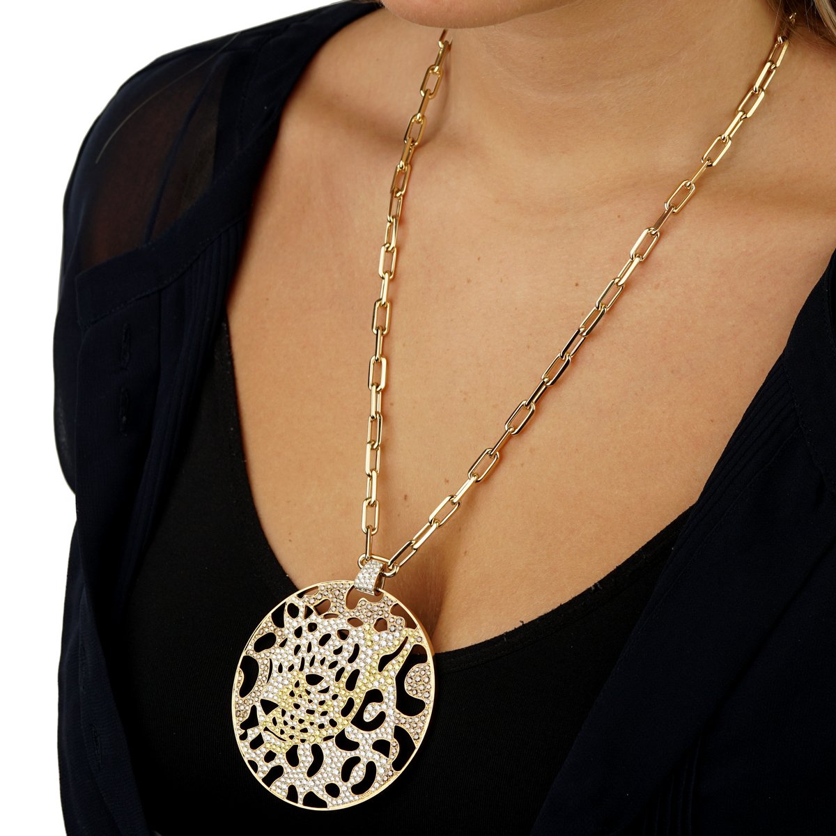 Cartier Panthere Openwork Limited 18k Yellow Gold Diamond Necklace ...