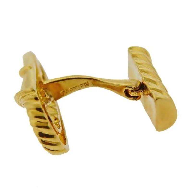 Cartier Safety Pin 18k Yellow Gold Cufflinks – Opulent Jewelers