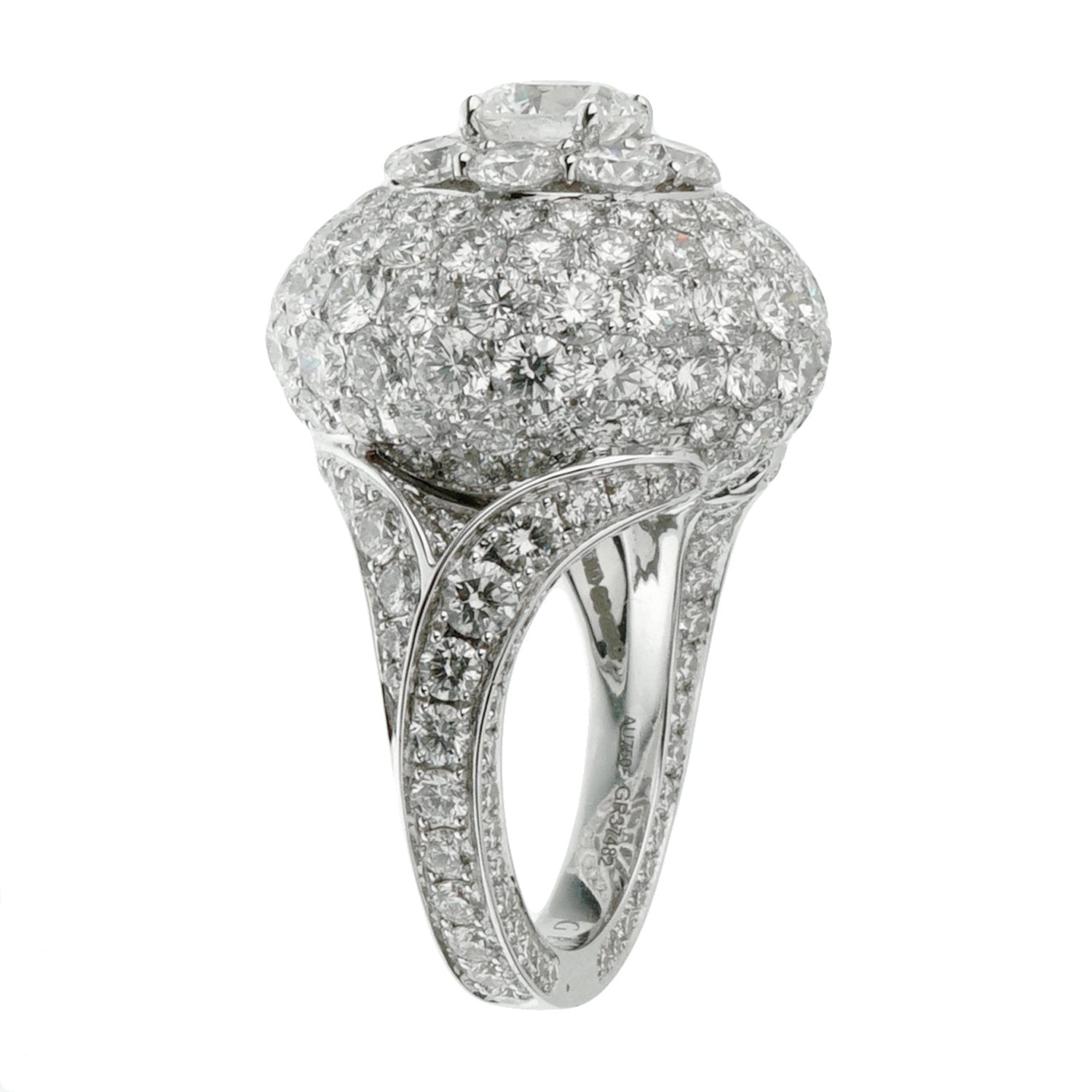 Graff 10.08ct Bombe Diamond White Gold Cocktail Ring – Opulent Jewelers