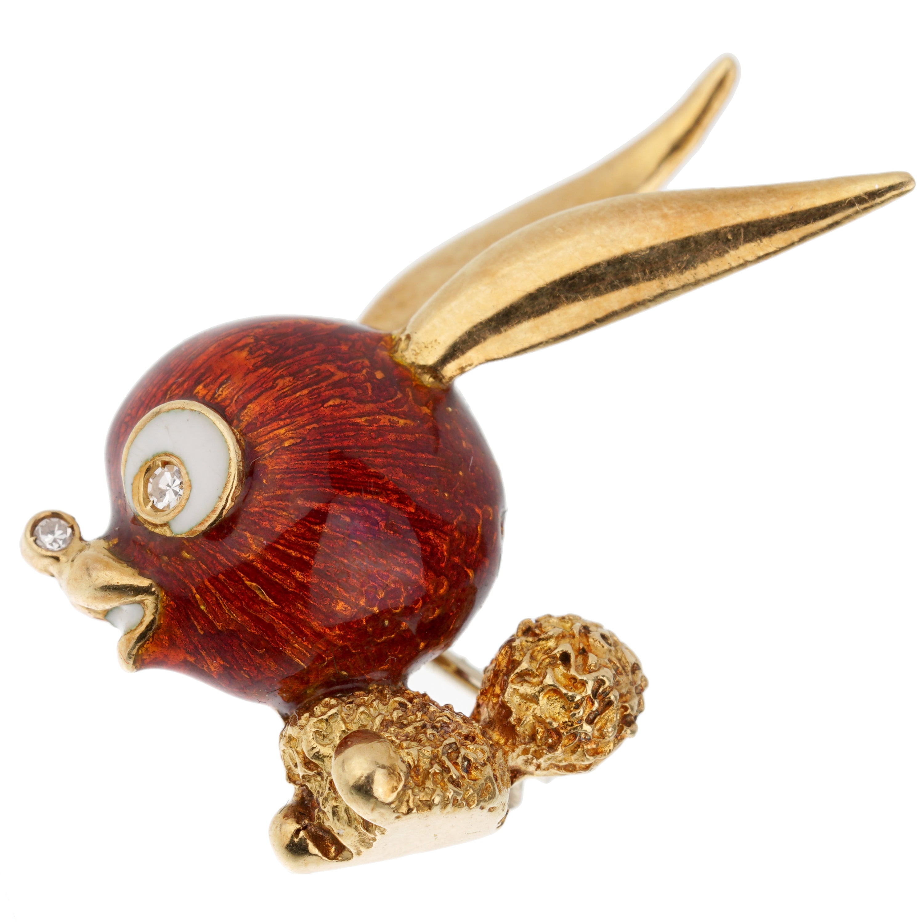 Gucci Vintage 1970s' Whimsical Bunny Yellow Gold Brooch – Opulent Jewelers